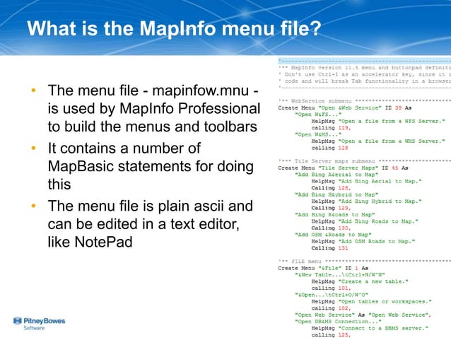 Using MapBasic to modify your user interface | PPTX