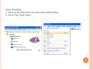 Using MarcEdit for batch cataloging | PPT