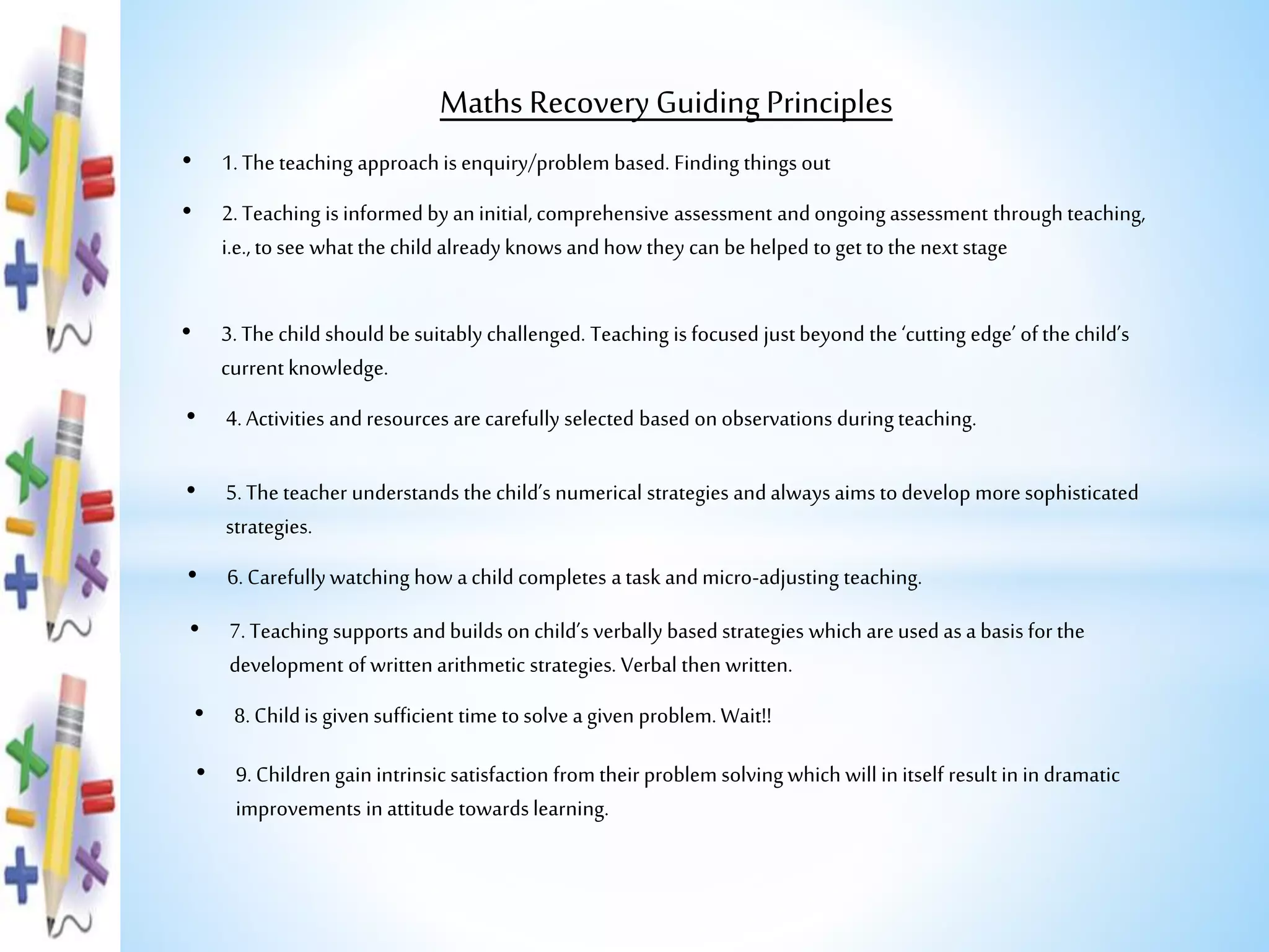 Using maths recovery activities in the classroom teachers erasmus | PPTX