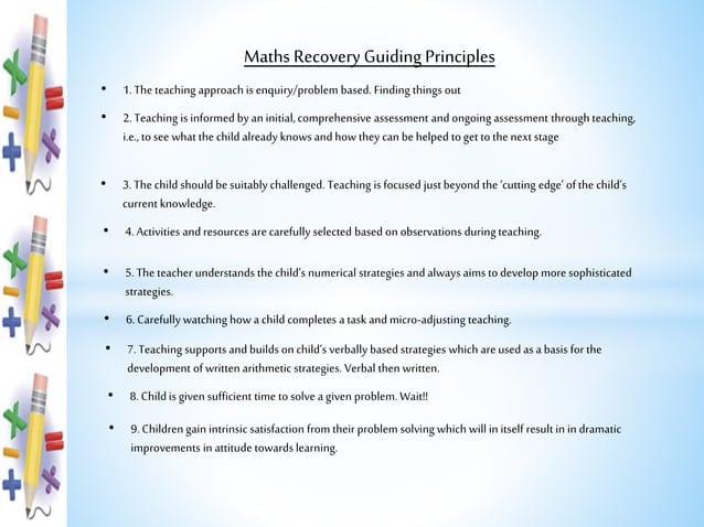Using maths recovery activities in the classroom teachers erasmus | PPT
