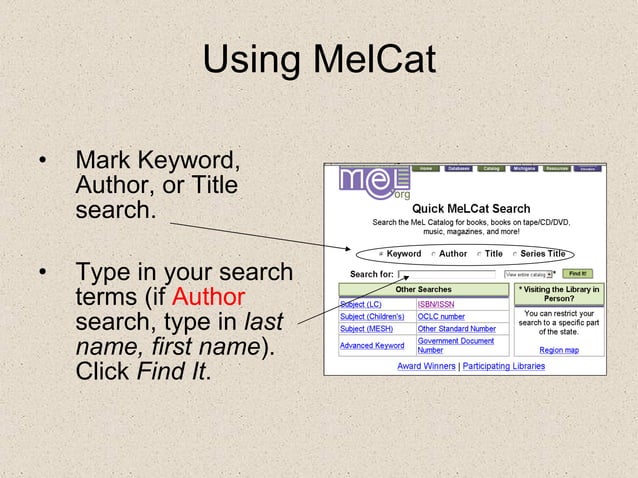 Using MeLCat | PPT