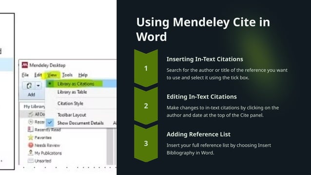 Using Mendeley Desktop with Mendeley Cite | PPTX