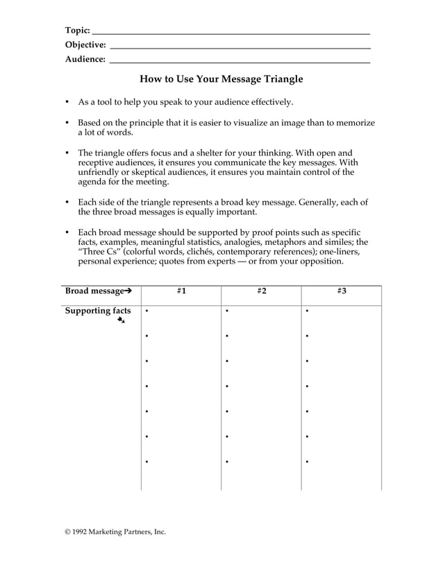 Using Your Message Triangle | PDF