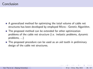 Using micro-genetic algorithm to optimize cable net structures | PPT