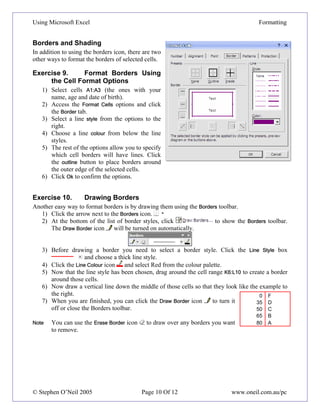 Using Microsoft Excel3 Formatting | PDF
