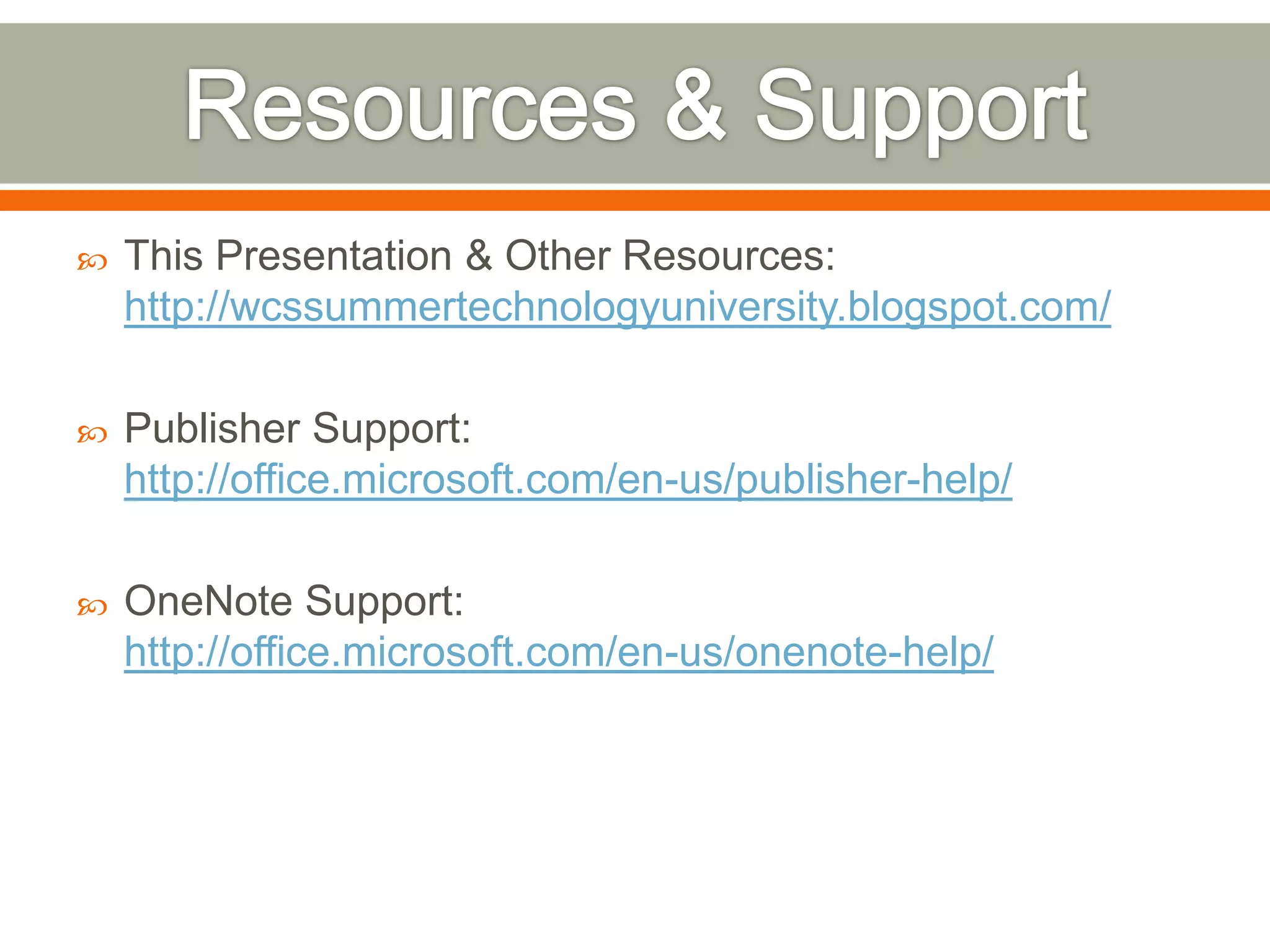 Using Microsoft Publisher & OneNote | PPT
