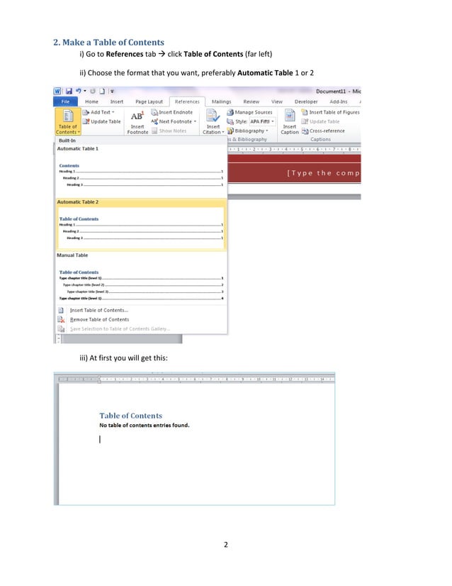 Using microsoft word for report/thesis | PDF