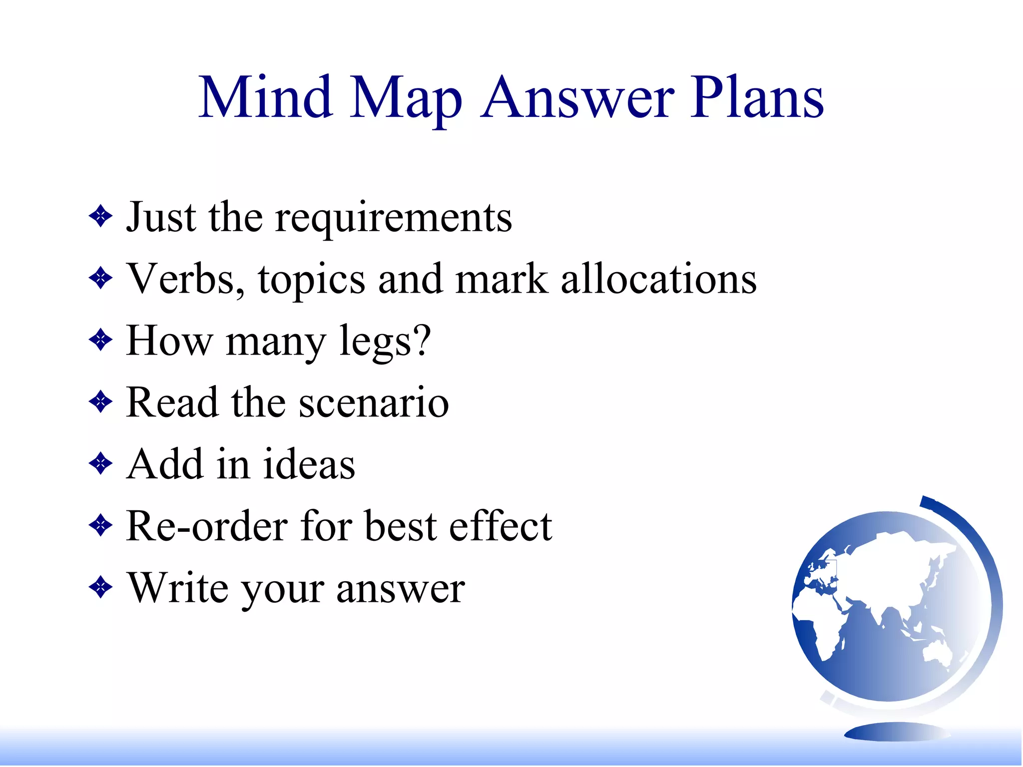 Answer planning using mind maps | PPT