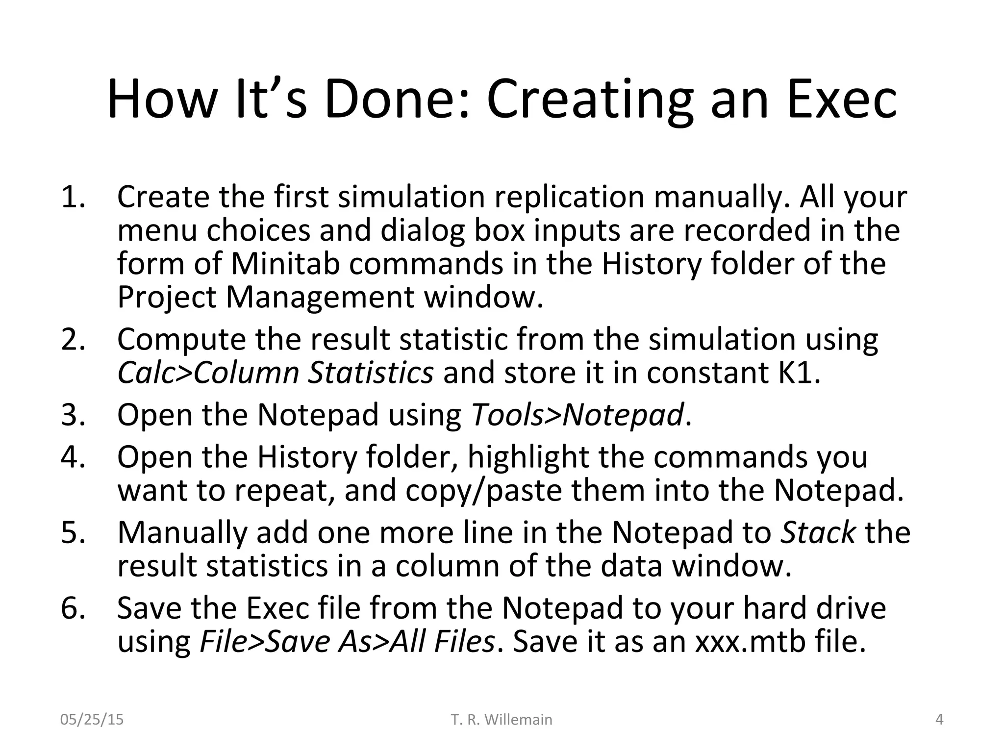 Using minitab exec files | PPT