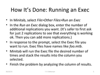 Using minitab exec files | PPT | Science