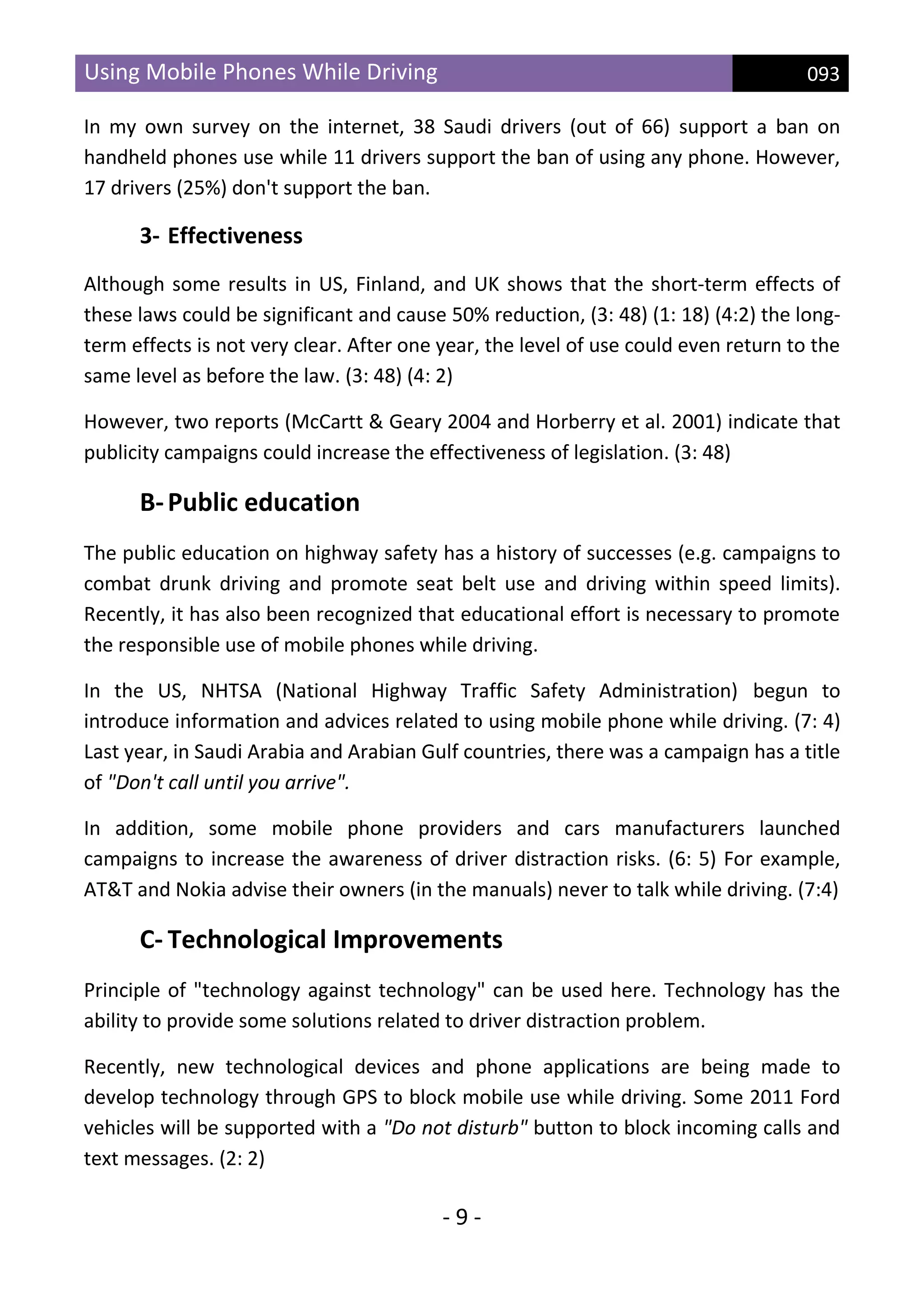 Using mobile phones while driving effects & solutions | PDF