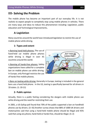 Using mobile phones while driving effects & solutions | PDF