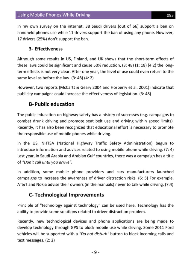Using mobile phones while driving effects & solutions | PDF