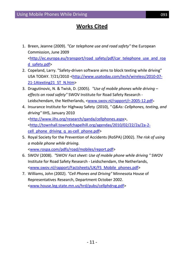 Using mobile phones while driving effects & solutions | PDF