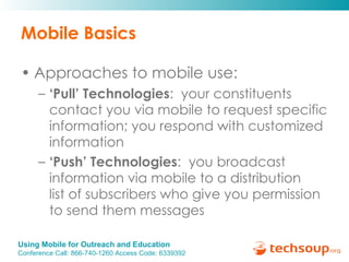 Using Mobile Technologies For Outreach And Education | PPT