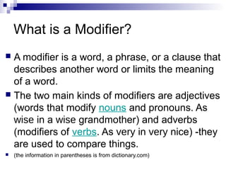 Using modifiers | PPT