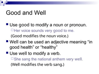 Mastering Modifiers: Using Good, Well, and Degrees of Comparison | PPT