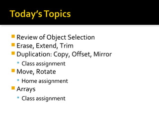 AutoCAD - Using modify commands | PPT | Physics | Science