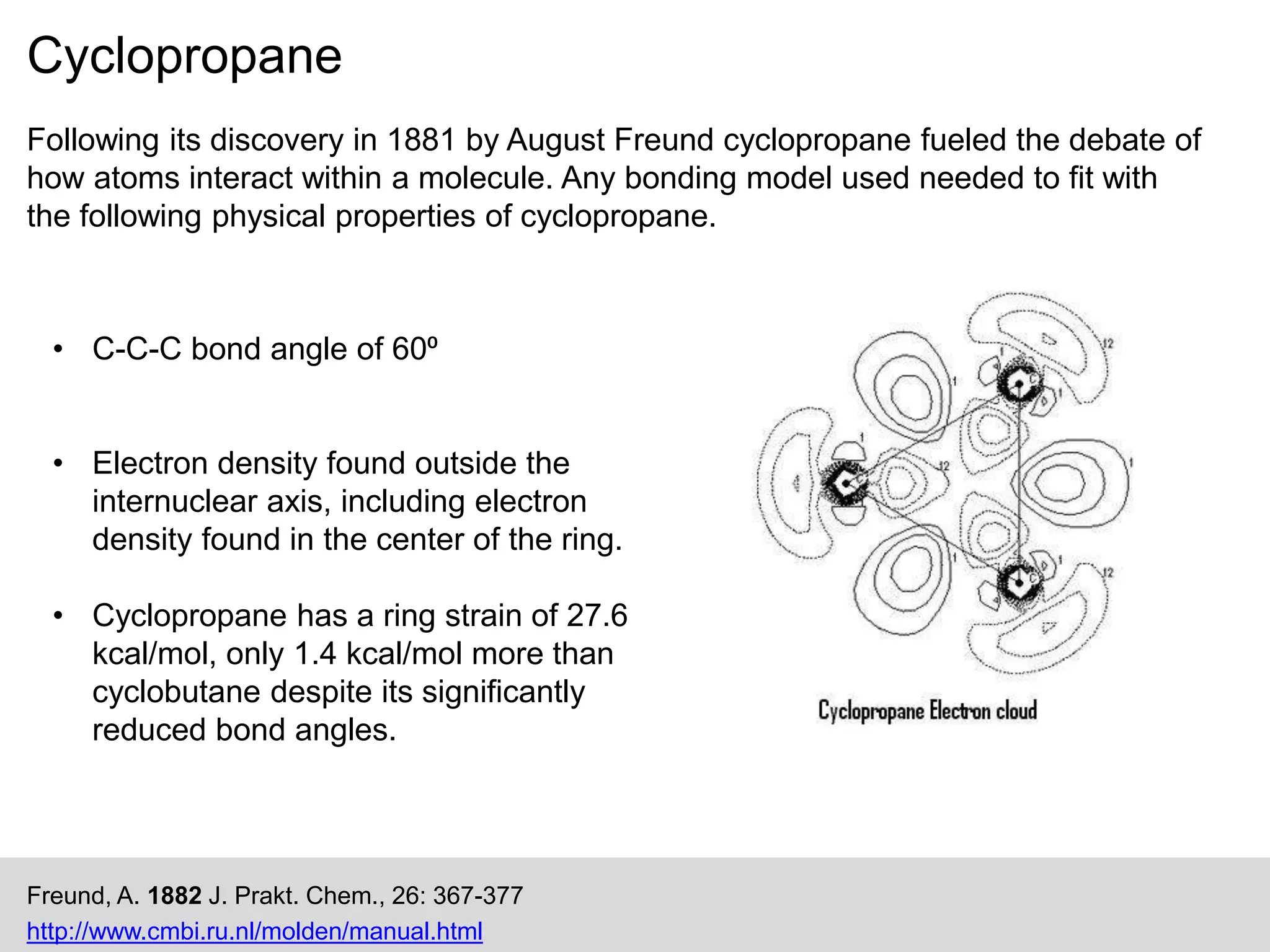 Using molecular orbital theory to explain bonding in cyclopropane | PPTX