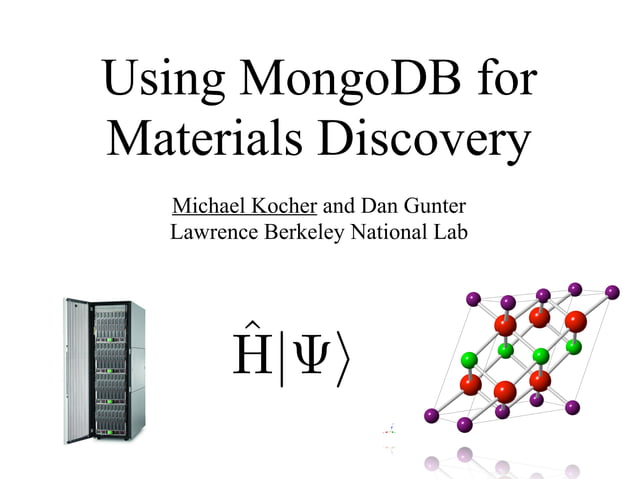 Using MongoDB for Materials Discovery | PDF | Databases | Computer Software and Applications