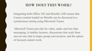 Using moodle lms + microsoft 365 | PPTX | Computing | Technology & Computing