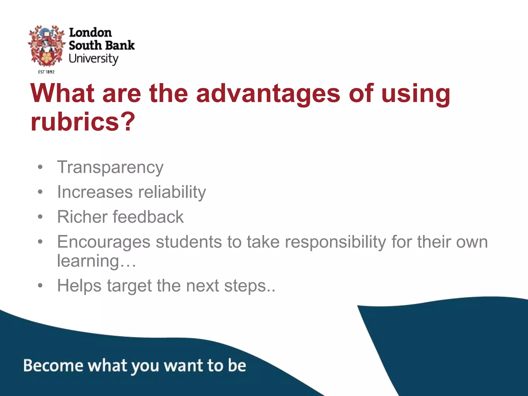 Using rubrics in moodle to manage assessment | PPTX