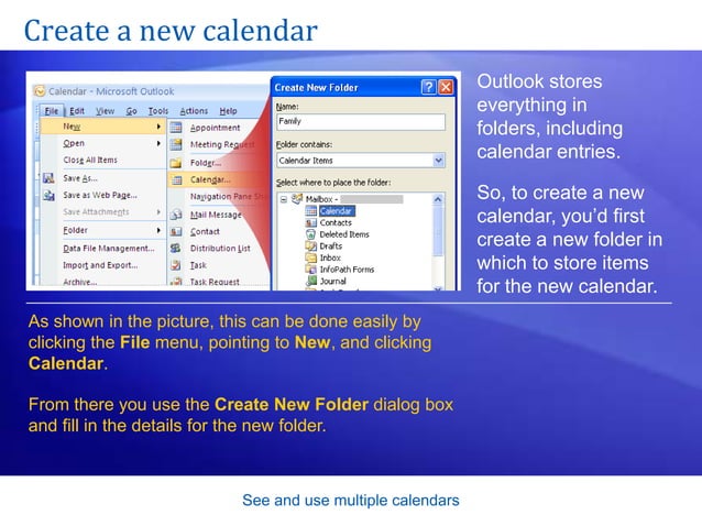 Using multiple calendars in outlook | PPT