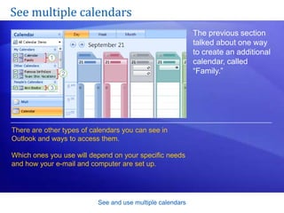 Using multiple calendars in outlook | PPT