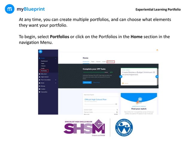 Using myBlueprint to develop an Experiential Learning Portfolio | PPTX ...