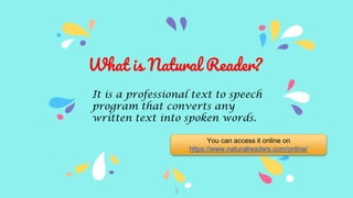 Using natural reader & photostory to improve reading | PPTX ...