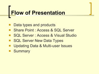 Using New Data Types In2008 | PPT