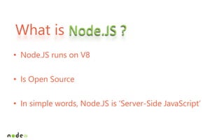 Using NodeJS for Real-Time Web | PPT