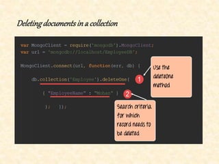 Connecting NodeJS & MongoDB | PPTX