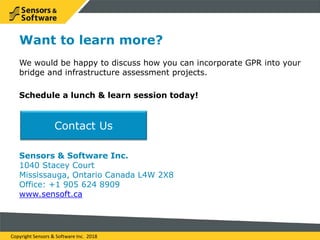 Using Noggin Ground Penetrating Radar (GPR) for Bridge & Infrastructure ...