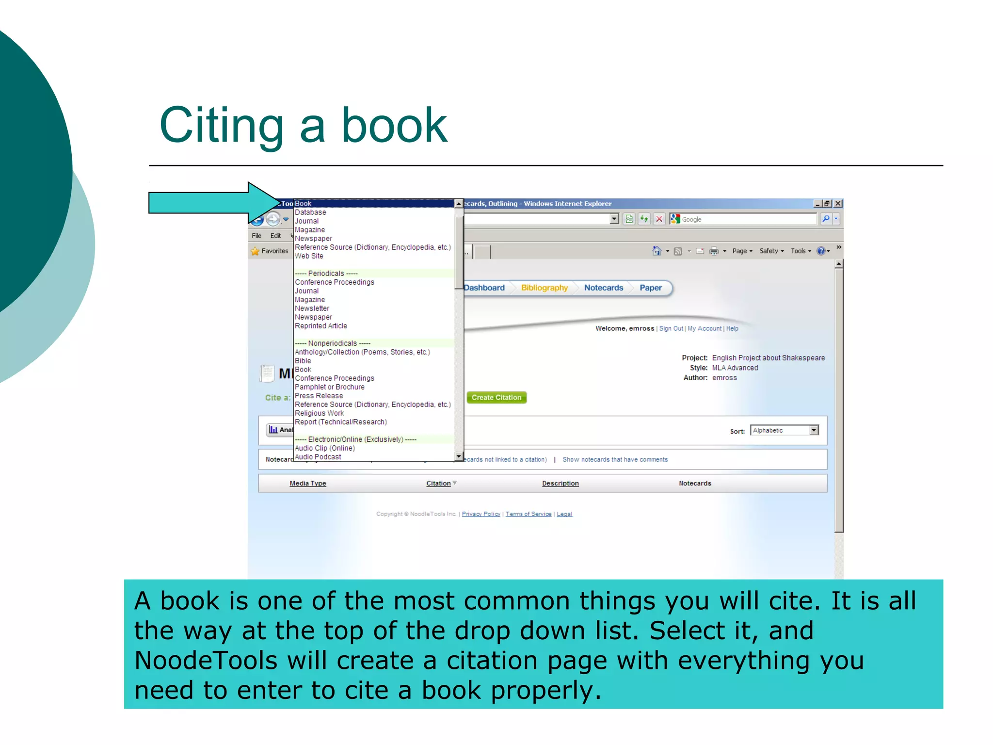 Using noodle tools lesson | PPT