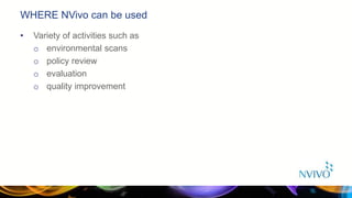 Using NVivo in Healthcare - Steps for a More Effective Strategy | PPT