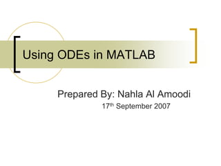 MATLAB ODE | PPT