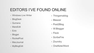 Using OneNote and Microsoft Word as a blog editor | PPT