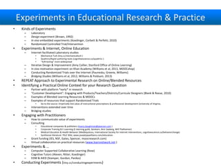 Experiments in Educational Research & Practice | PPT