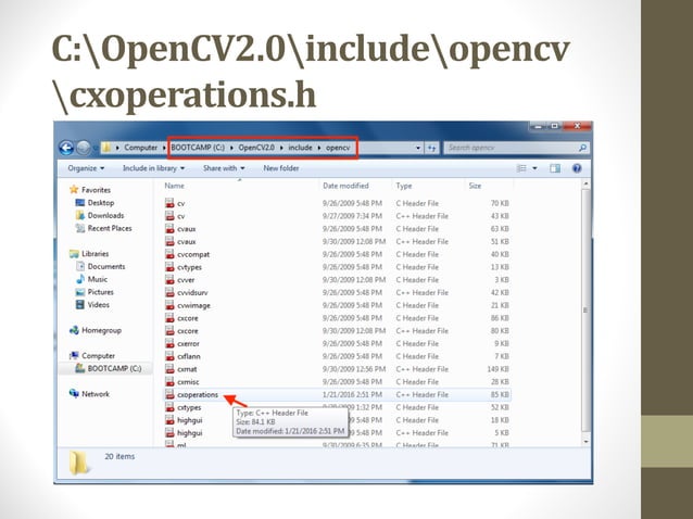 Using openCV 2.0 with Dev C++ | PPT