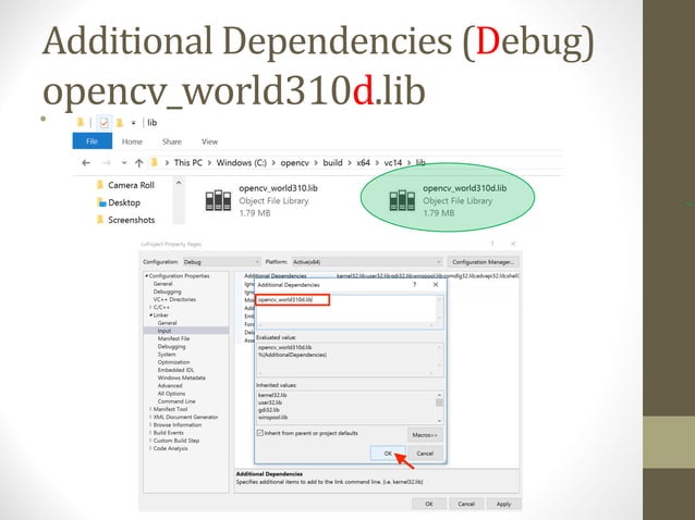 Using openCV 3.1.0 with vs2015 | PPT