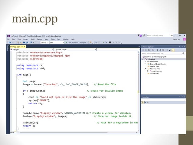 Using Opencv 310 With Vs2015 Ppt