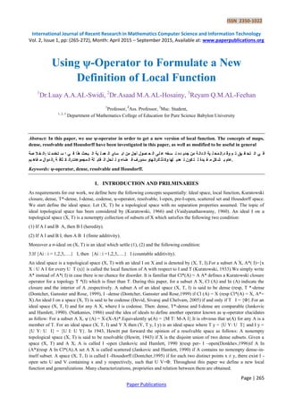 Using ψ-Operator to Formulate a New Definition of Local Function | PDF