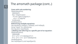 Using package amsmath typing equation labeling and referring.pptx