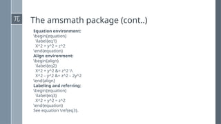 Using package amsmath typing equation labeling and referring.pptx