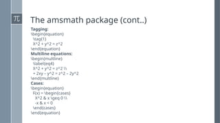 Using package amsmath typing equation labeling and referring.pptx