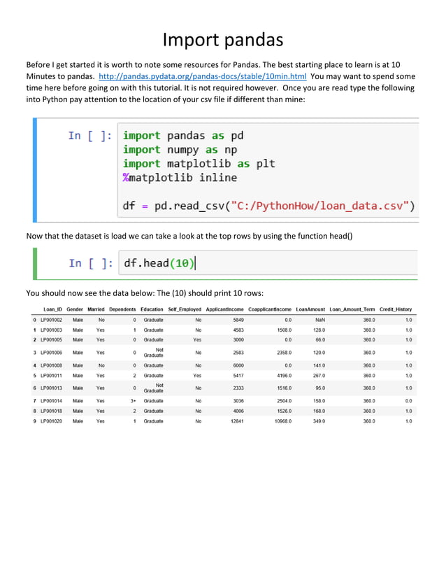 Using pandas library for data analysis in python | PDF