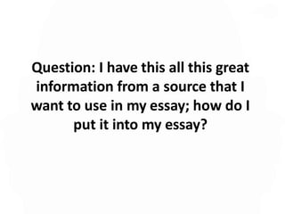 Using paragraphs, quotations, and summaries in research writing | PPT