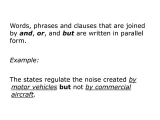 Using parallel structure | PPTX