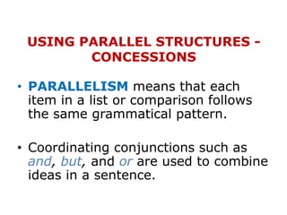 Using parallel structure